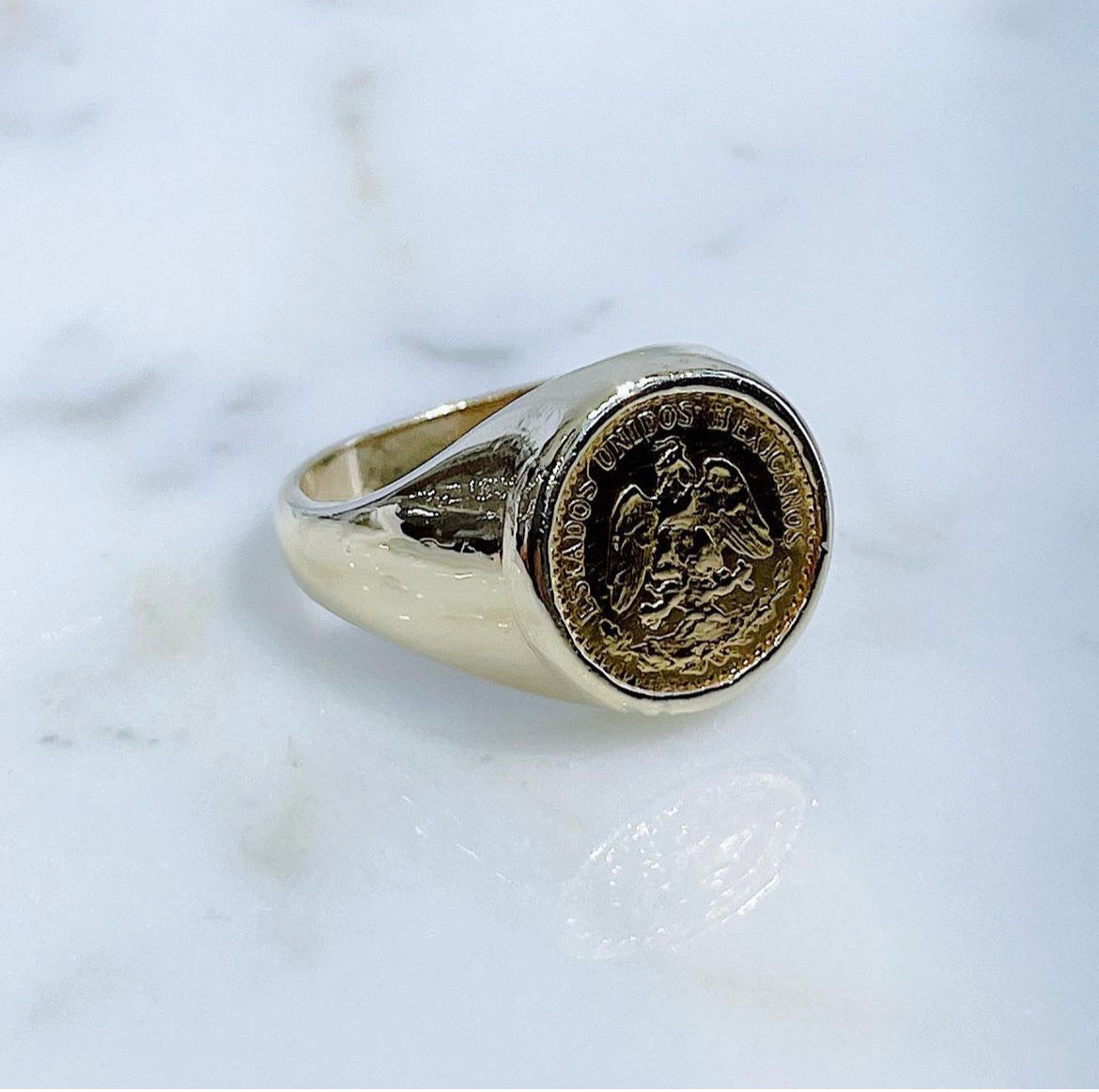 Vintage Coin Ring, 14k Yellow Gold – Wachler Diamonds