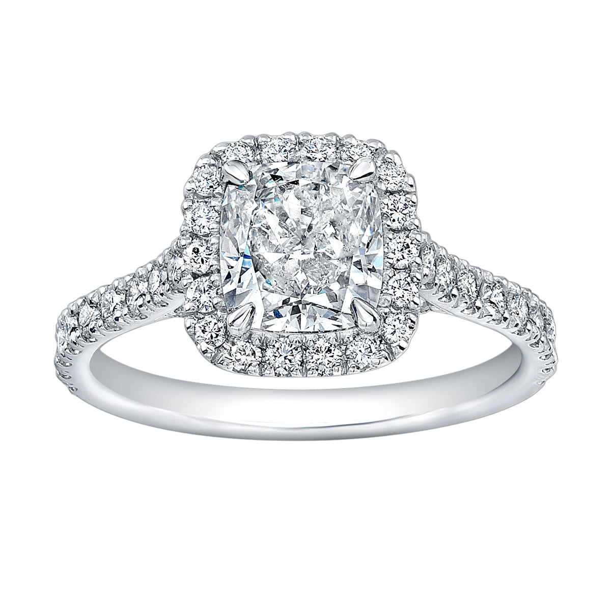 Cushion Cut Diamond Cut with Pave Halo – Wachler Diamonds