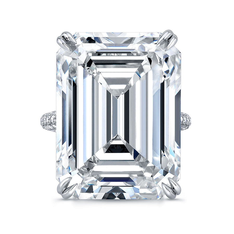 20 Carat Emerald Cut Engagement Ring – Wachler Diamonds